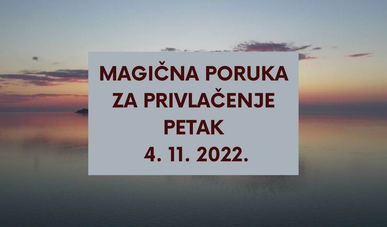 Poruka manifestacije za petak 4 novembar 2022 godine | Sensa